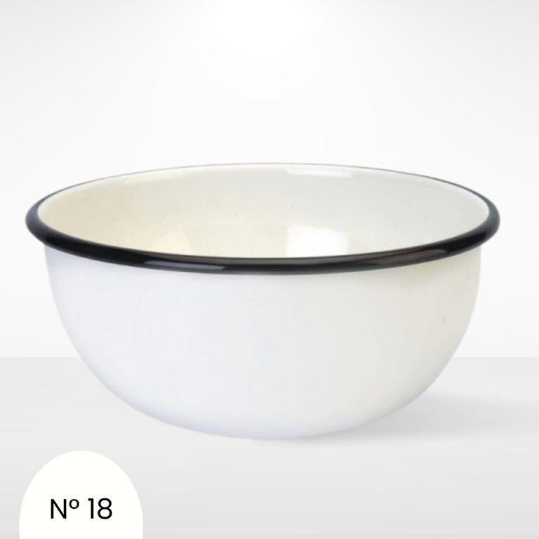 Tazón Acero Vitrificado Blanco N°18 | Sodimac Perú