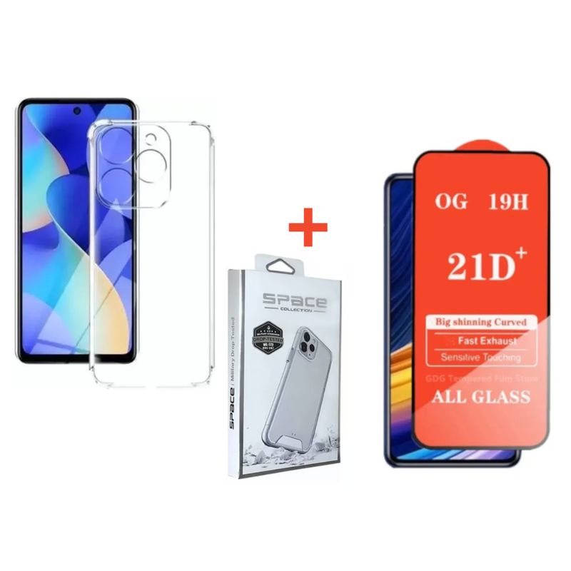 Case Space Transparente y Mica Vidrio HD para SPARK 20 PRO CASE ...