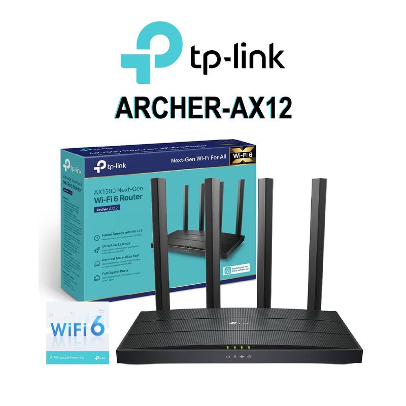 TP-Link Archer AX12 Router Wi-Fi 6 AX1500 Dual Band 24 y 5GHz 4Antenas ...