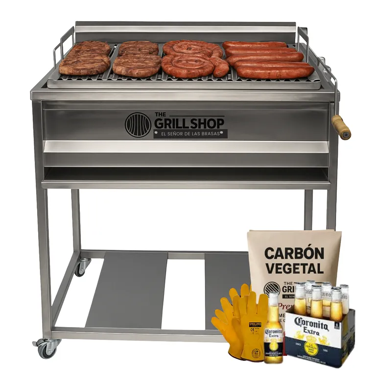 Parrilla grande full acero inoxidable Guantes Carbon Cerveza | Sodimac Perú