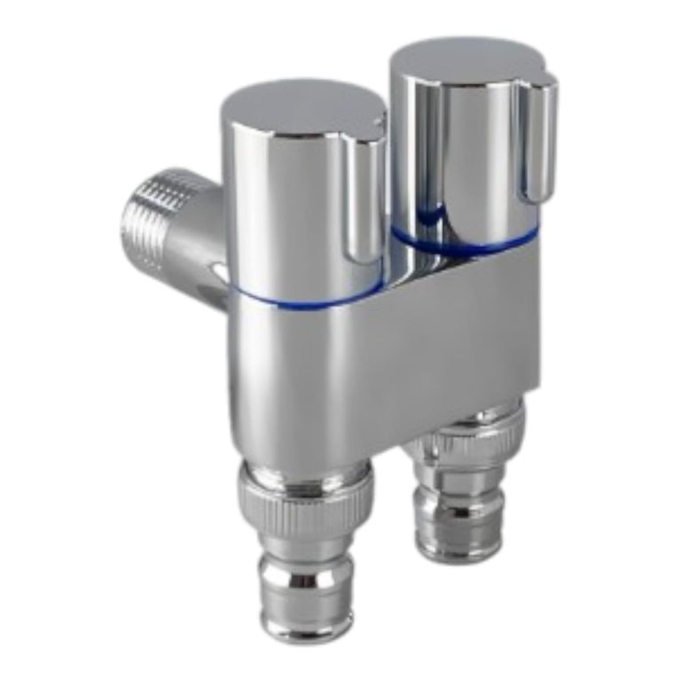 Válvula Angular Bide Doble Salida Acero con doble adaptador | Sodimac Perú