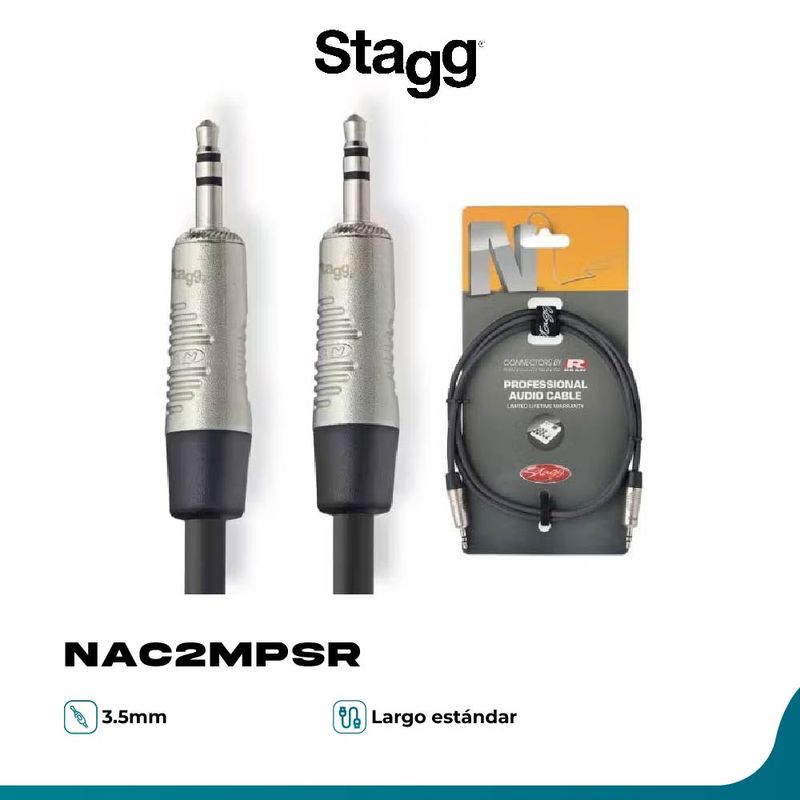 Stagg NAC2MPSR Cable de audio estéreo mini plug de 2m STAGG | falabella.com