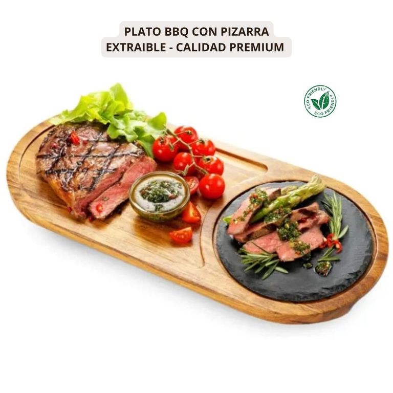 Set Parrillero BBQ -Tabla de Madera & Pizarra Extraíble Multiusos ...