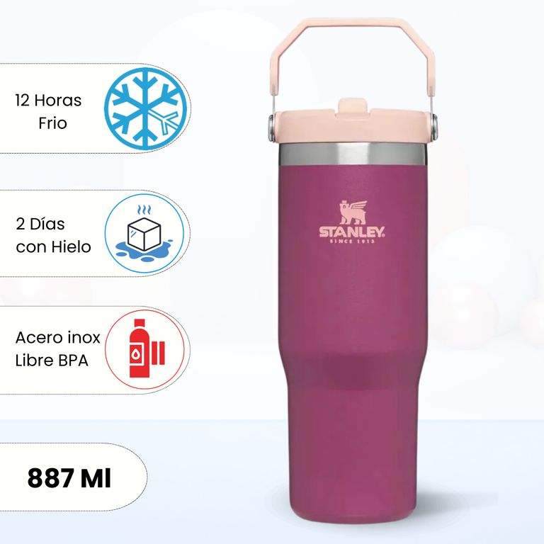 Flip Straw Tumbler Raspberry Stanley 887 Ml | Sodimac Falabella