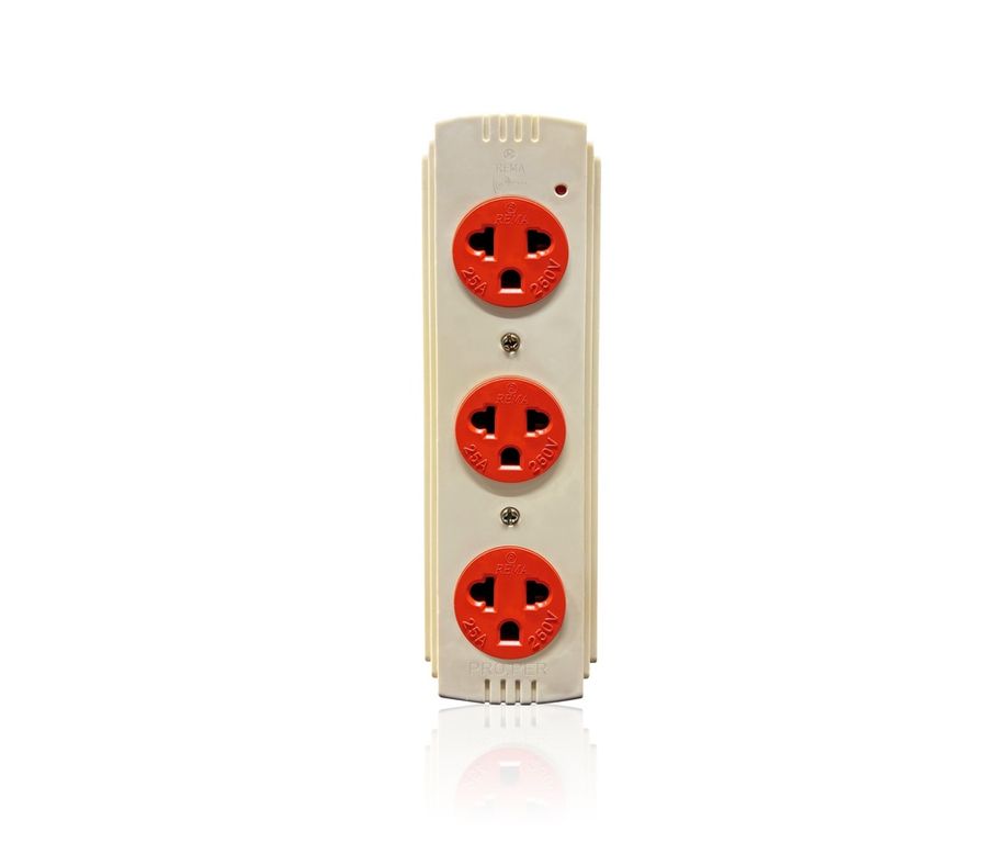 TOMACORRIENTE TRIPLE INDUSTRIAL ADOSABLE CREMA/NARANJA 25A-250V ...