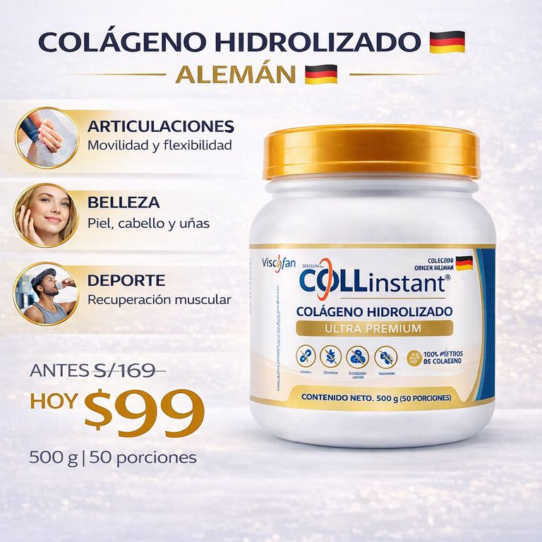 Colágeno Hidrolizado Alemán Ultra Premium COLLinstant® 500g 100% Puro y ...