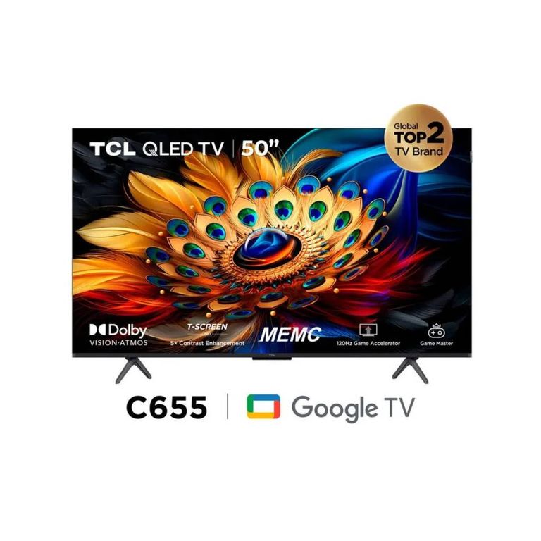Televisor 50 Google tv 50C655 Qled 4K ultra Hd TCL | falabella.com