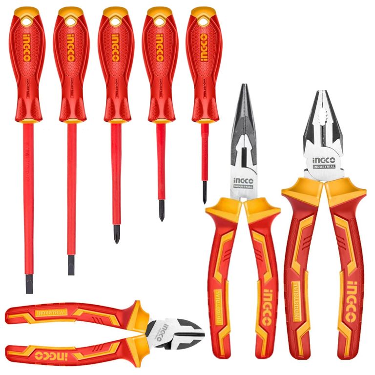 kit alicates dieléctricos, 5 desarmadores 1000V industrial INGCO ...