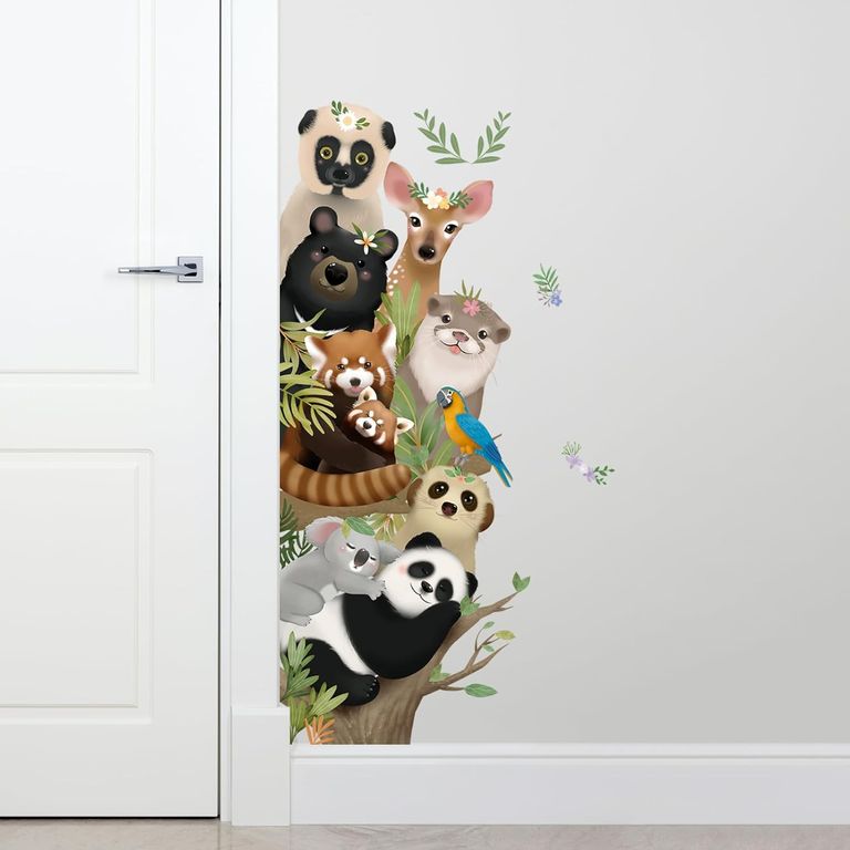 Sticker vinil decorativo cuarto de bebé o niños Animales espiando ...