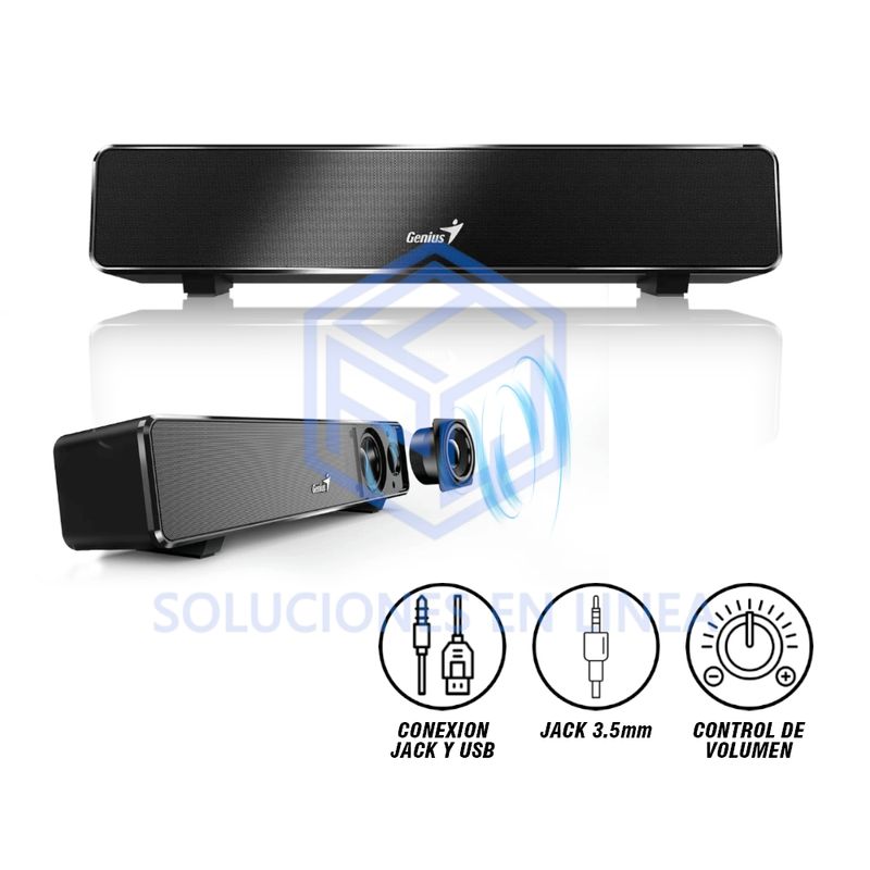 PARLANTE GENIUS SOUND BAR 100 MINI USB BLACK GENIUS | falabella.com