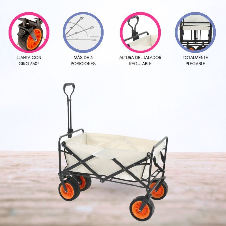 Carro de Carga Multiusos «CARRELLO» Beige CUZKA | falabella.com