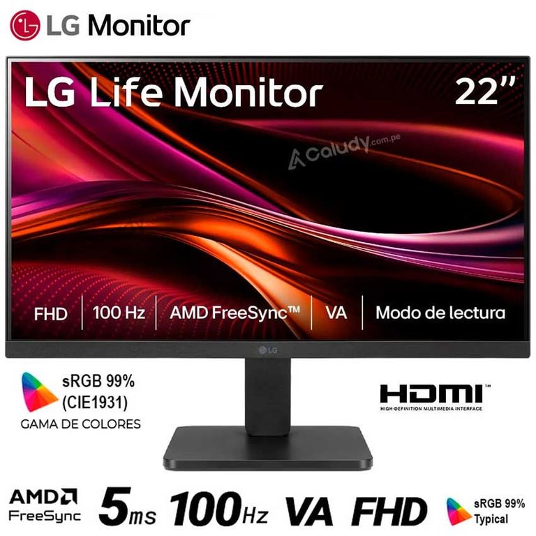 Monitor LG 22MR410-B 2145 VA FHD 100Hz 5ms FreeSync LG | falabella.com