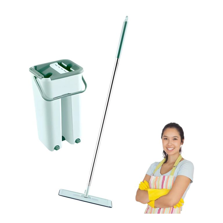 Trapeador Magico 360 con Balde Centrifugador Verde Agua | Sodimac Falabella