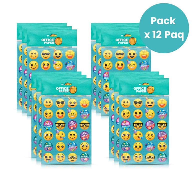 Pack Stickers Caritas Motivadoras x12 Paquetes OFFICE PAPER | falabella.com