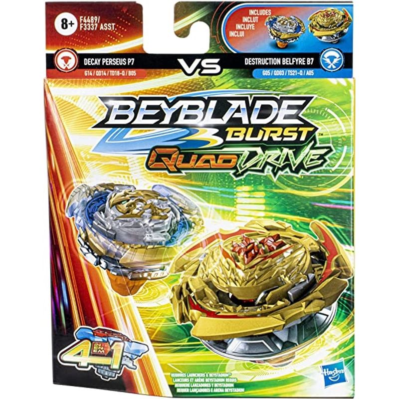 BEYBLADE QUADDRIVE DESTRUCTION BELFYRE B7 Y DECAY PERSEUS P7 BEYBLADE ...