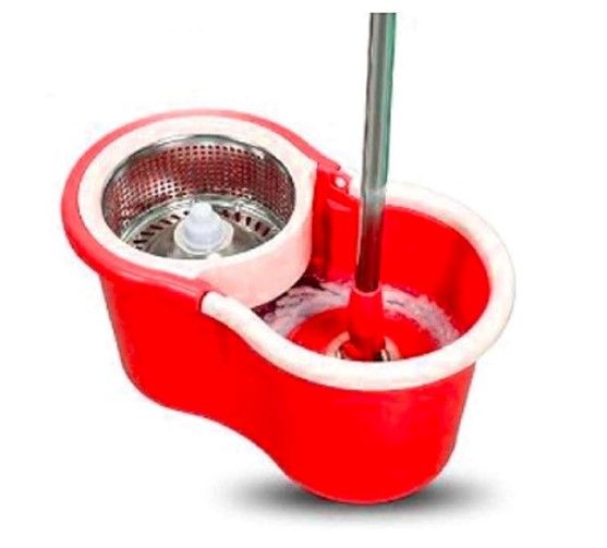 Balde Trapeador escurridor giratorio Rojo con Microfibra GENERICO ...