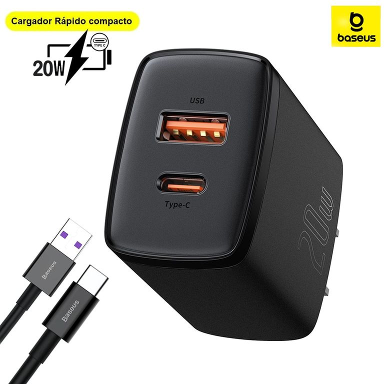 Baseus Cargador Rapido Compacto Dual USB PD30 QC30 BASEUS | falabella.com