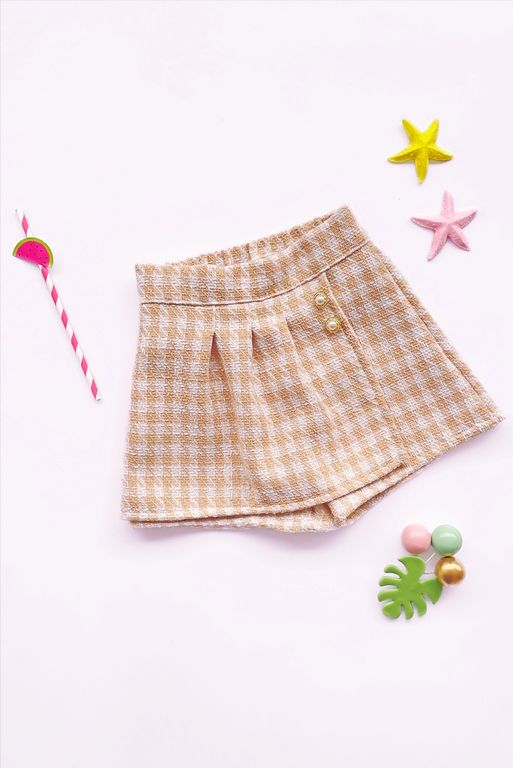 Falda Short Chanel con Tableros para Niña - Kids Mahmelo KIDS MASHMELO ...