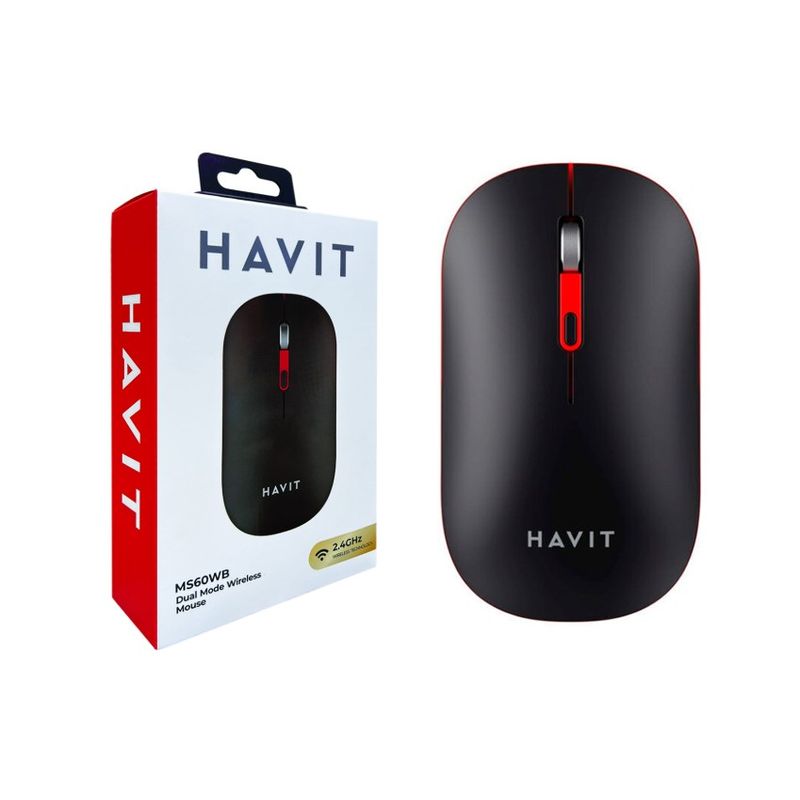 MOUSE INALAMBRICO BLACK HAVIT MS60WB 1600 DPI ERGONOMICO RECARGABLE ...
