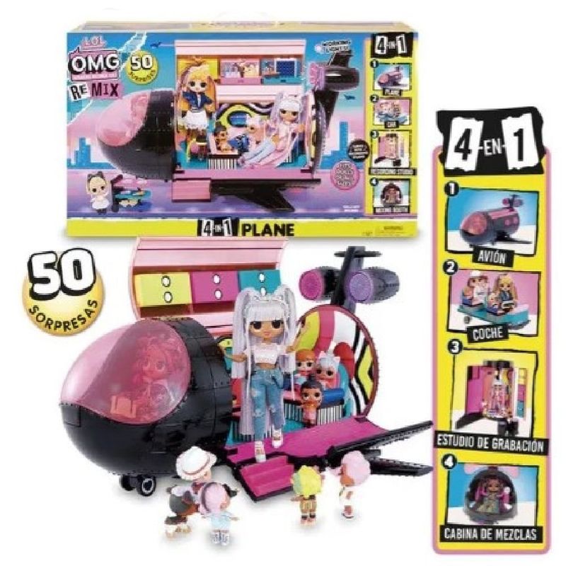 Avión Gigante lol Surprise 4 en 1 Jet OMG Remix 50 sorpresas LOL ...