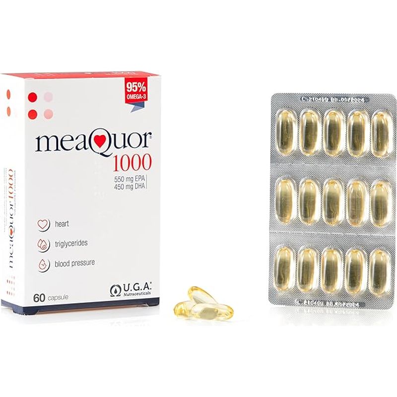 MEAQUOR 1000 – 60 cápsulas – 1000 mg de EPA y DHA Omega-3 por cápsula ...
