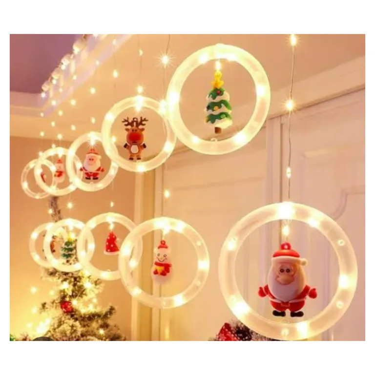 Luces navideñas aros led con figuras de navidad 3mts | Sodimac Perú