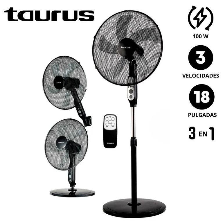 Ventilador TAURUS 3 en 1 APOLO 100 Watts Control remoto TAURUS ...