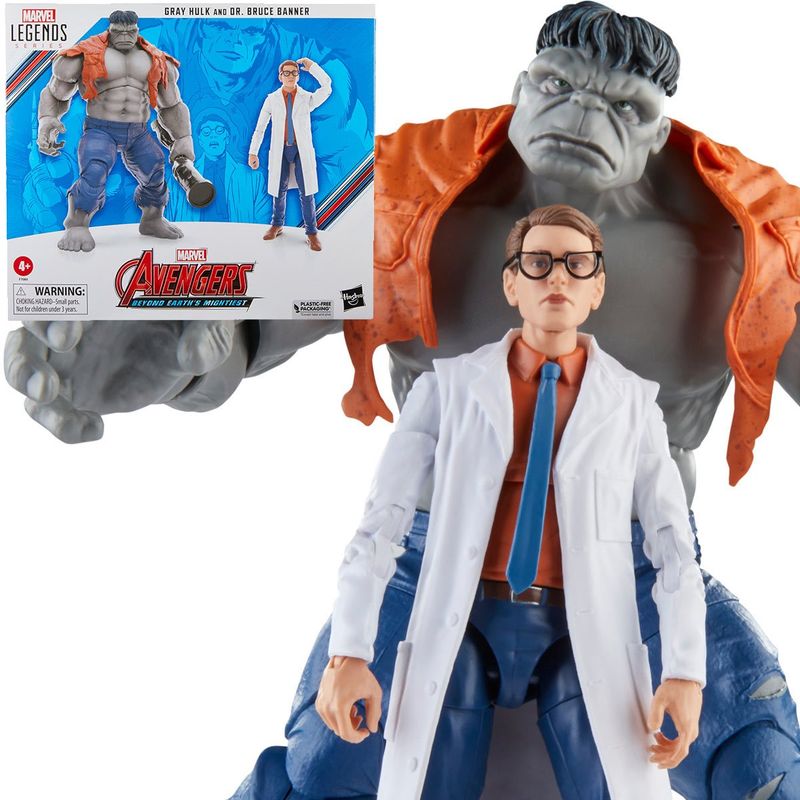 The Avengers Marvel Legends Gray Hulk and Dr Bruce Banner MARVEL ...