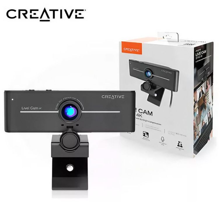 CAMARA CREATIVE LIVE CAM SYNC 4K UHD 2160P DUAL MIC USB CON TAPA BLACK ...