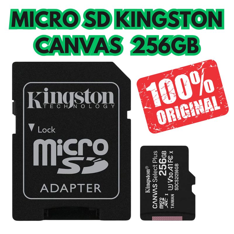 TARJETA MICRO SD KINGSTON 256GB CANVAS ORIGINAL KINGSTON | falabella.com