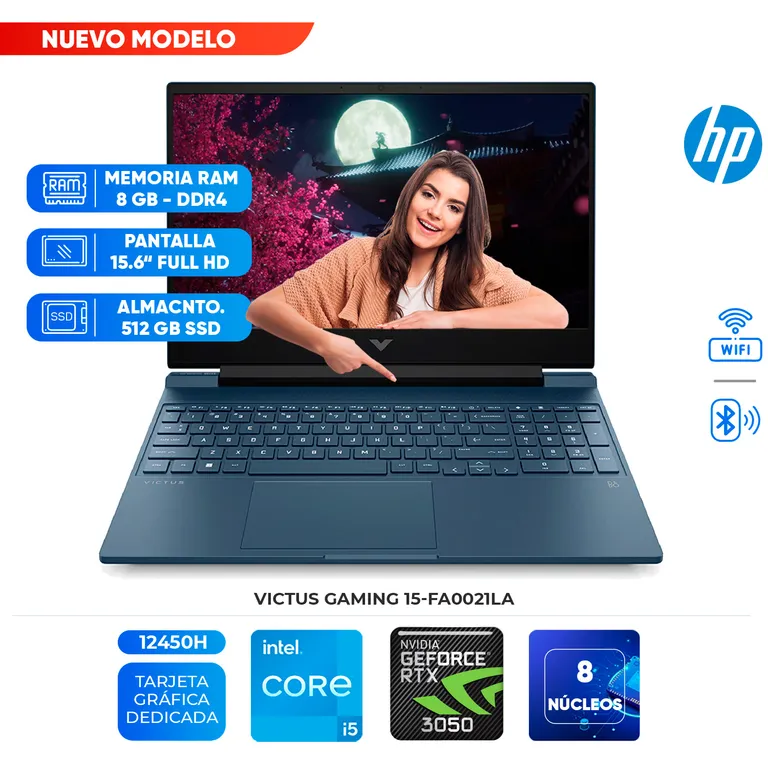 Laptop HP Victus Gaming 15-fa0021la, Core i5-12450H, 8GB DDR4, 512GB ...