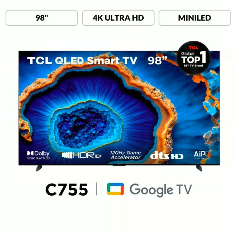 Televisor TCL 98 Google TV 98C755 QD - Mini LED 4K Ultra HD Smart TV TCL | falabella.com