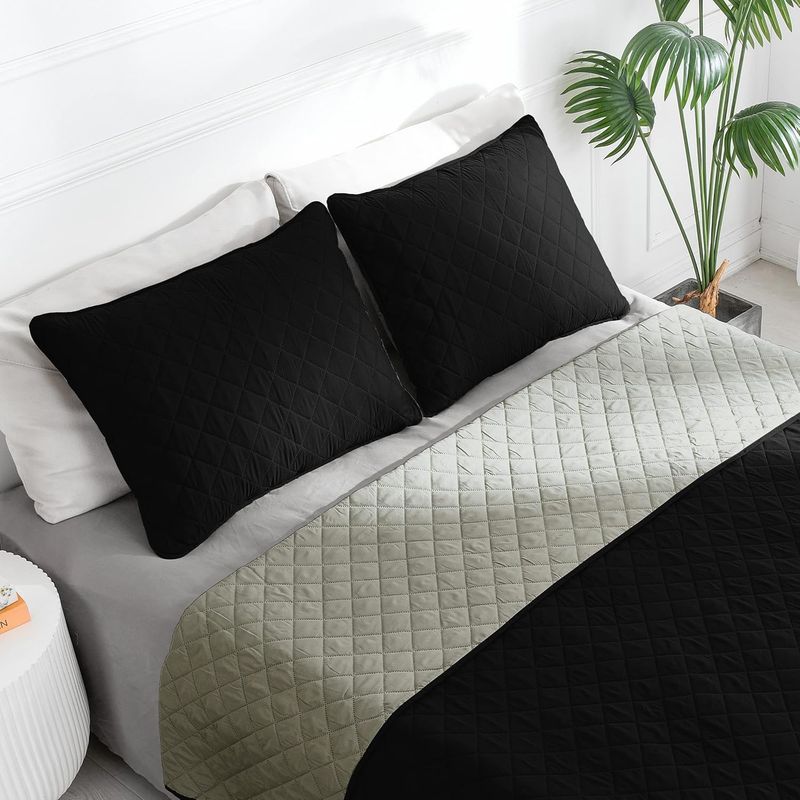 Quilt Deluxe Negro/Gris 2 PLAZAS TEFI HOME | falabella.com
