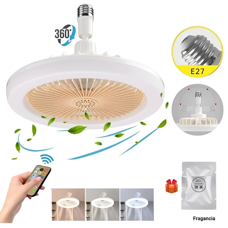 Foco Ventilador Led Inteligente con Control Remoto Digital GENERICO ...
