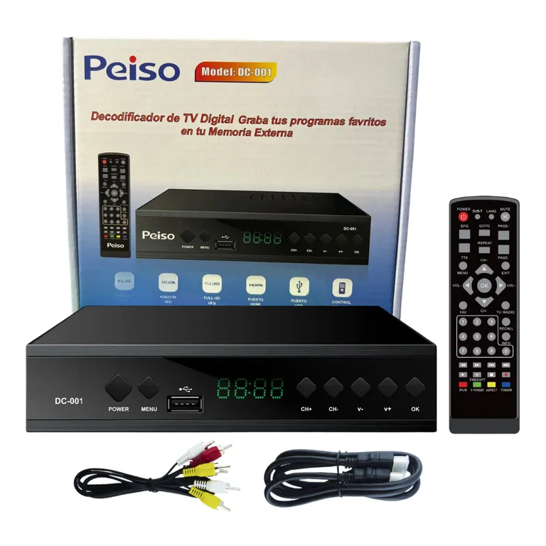 Decodificador TV Sintonizador de Señal Digital Canales Full HD ...