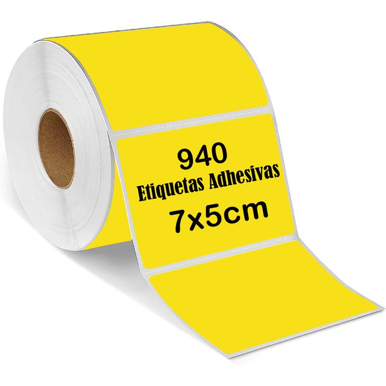 Rollo 940 Etiqueta Termica Adhesiva Glossy 7x5cm Amarillo OEM ...