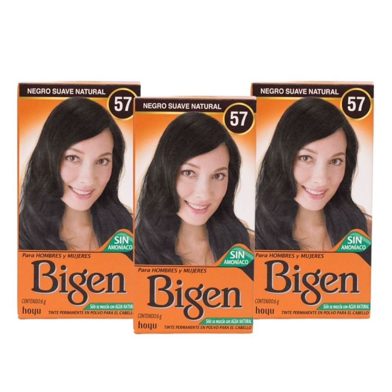 Pack de 3 tintes Bigen Negro suave natural #57 BIGEN | falabella.com