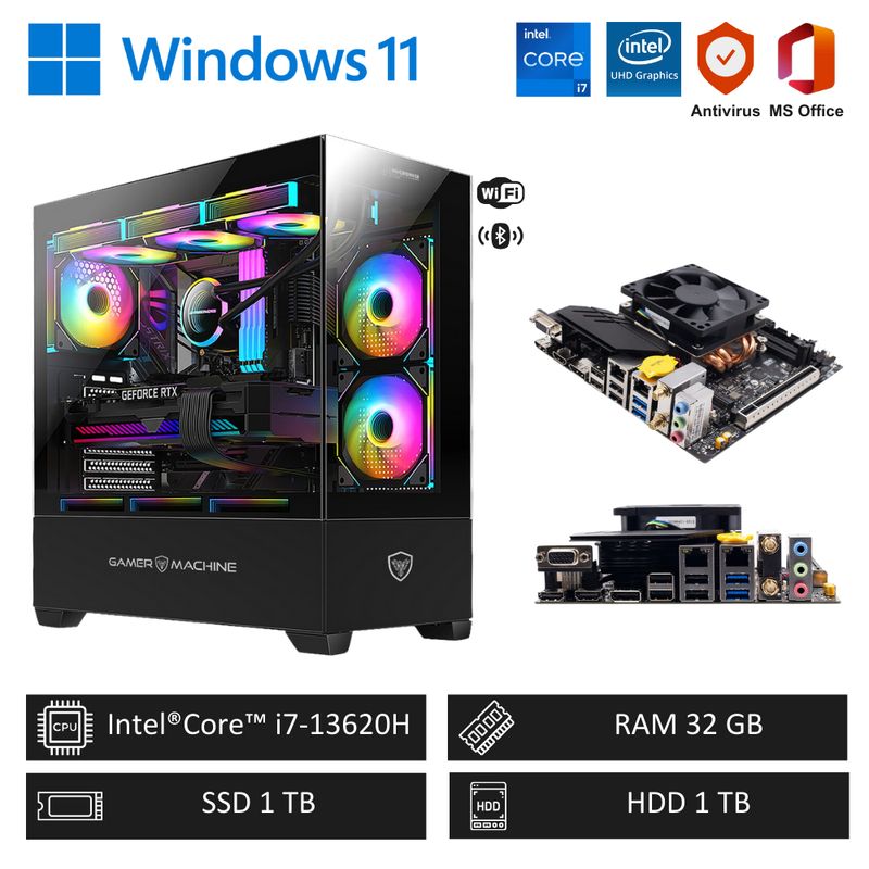 Computadora PC Gamer Intel Core i7-13620H 4,90 GHz 32GB RAM 2TB WiFi y ...