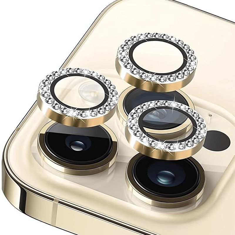 Protector De Cámara Con Brillo Para iPhone 12 Pro Max - Color Dorado ...