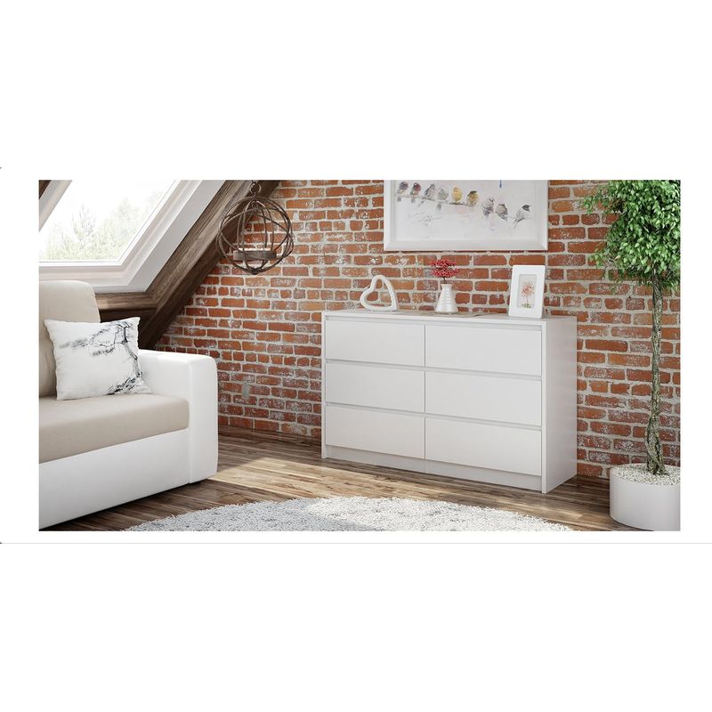 Cómoda Moderna Karol Color Blanco Ideal Para Salón, Dormitorio 74x120 ...