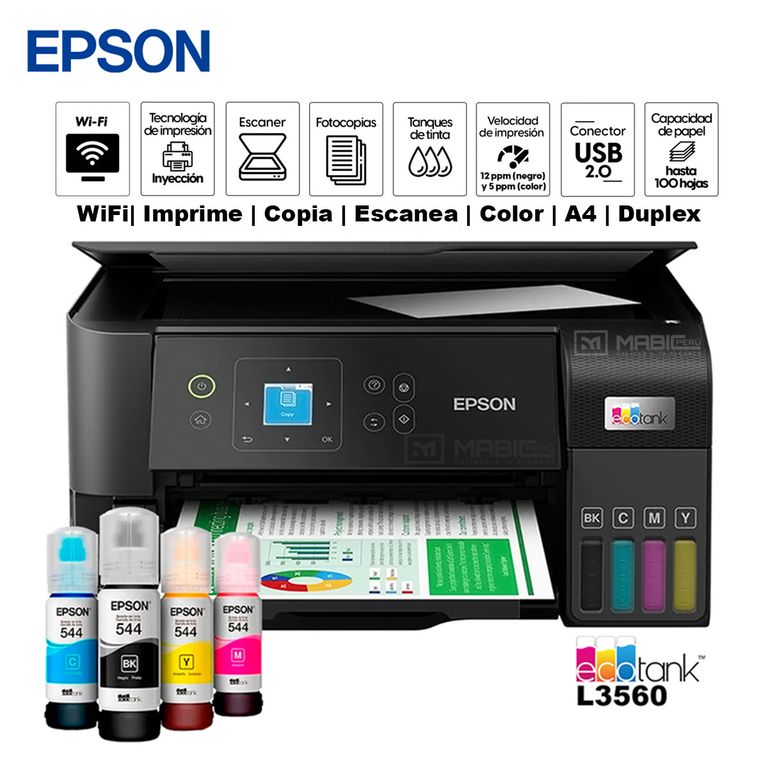 Impresora Multifuncional Epson L3560 WIFI USB 20 | Sodimac Perú