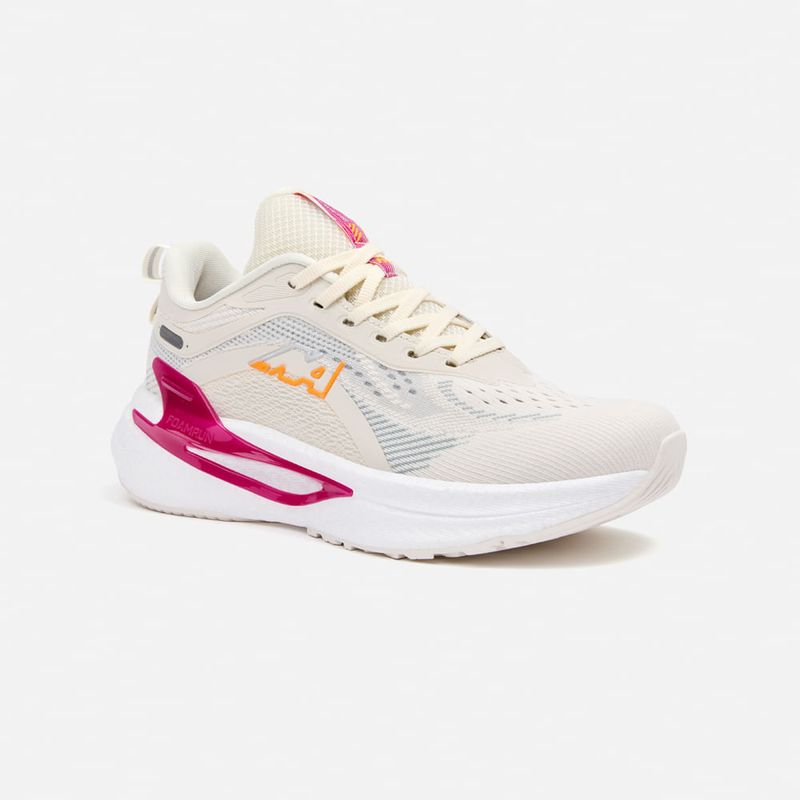 Zapatillas New Athletic Running Foam152 Crema Con Fucsia Mujer NEW ...