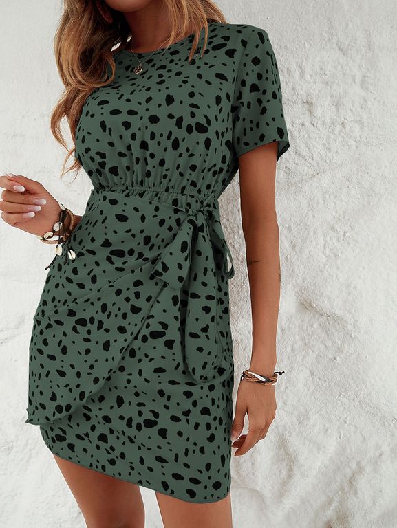 Vestido Muse manga corta Lazo estilo envolvente - Talla L KAST PE ...