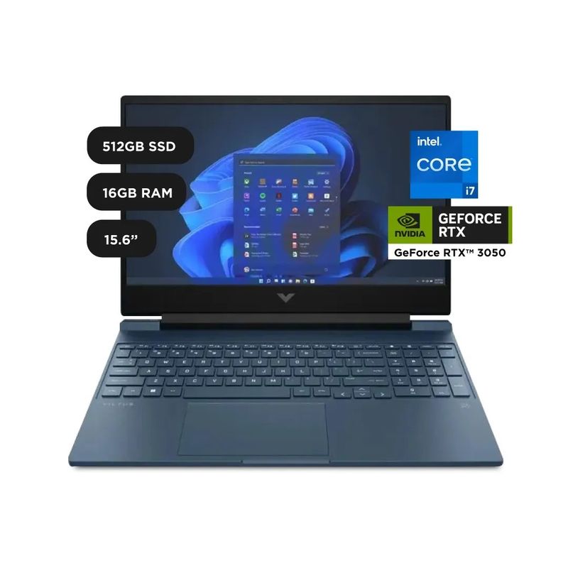 Laptop Gamer HP Victus 156 Intel Core i7-12650H12va 16GB 512GB SSD RTX3050 15-FA0007LA HP ...