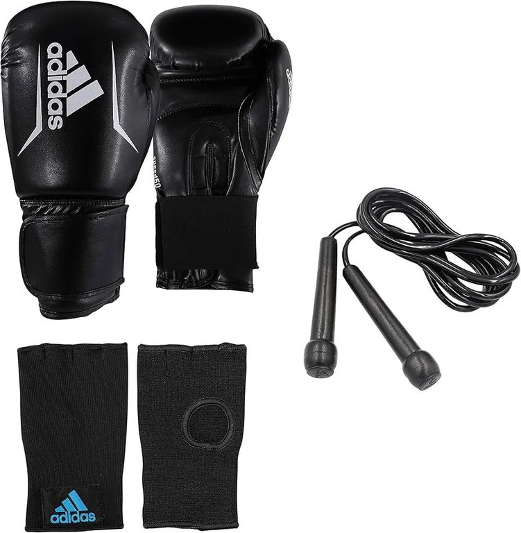 KIT DE BOXEO ADULTO BLACK/WHITE 10 OZ ADIDAS | falabella.com