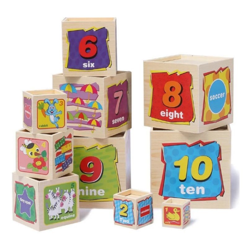 Cubos Apilables de Madera con Números y Figuras GENERICO | falabella.com