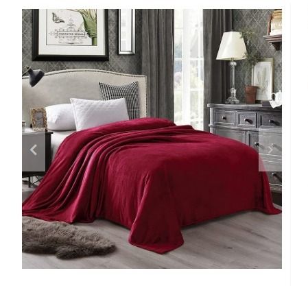 CUBRECAMA DOS PLAZAS Y MEDIA QUEEN DE PELUCHE PELO CORTO VINO TINTO ...