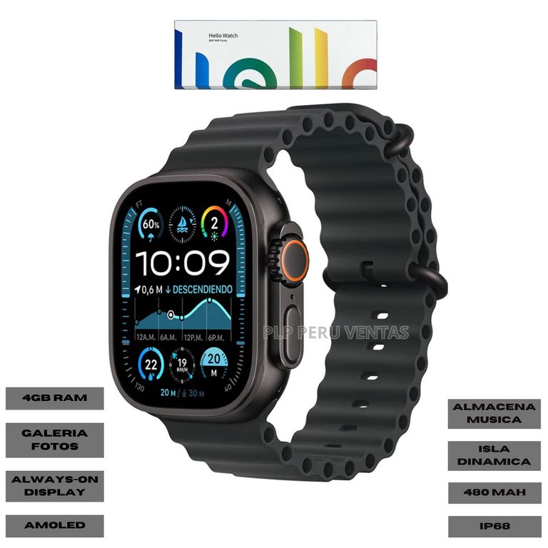 Smartwatch Hello Watch 3 Ultra 2Gene 470mAh Black OEM | falabella.com