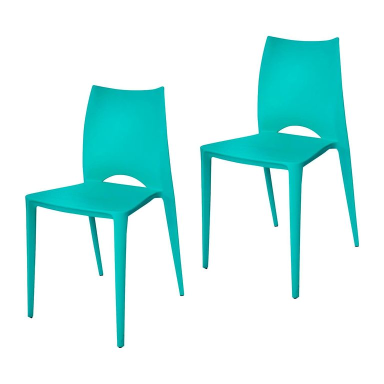 Silla de polipropileno modelo Valerie turquesa - set x 2 sillas ...