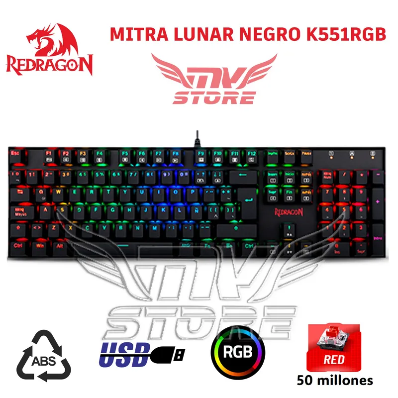 Teclado Mecanico Redragon Mitra K551 Negro Español K551RGB REDRAGON | falabella.com